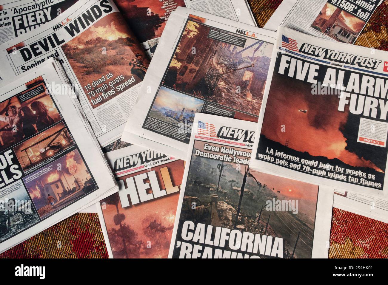 New York Post Newspaper Coverage of LA Wildfires, ,January 2025 Stock ...