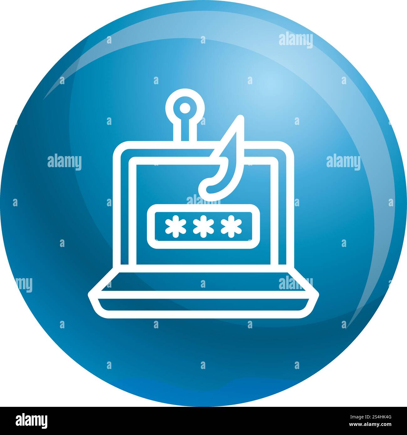 Laptop phishing icon. Outline laptop phishing vector icon for web ...