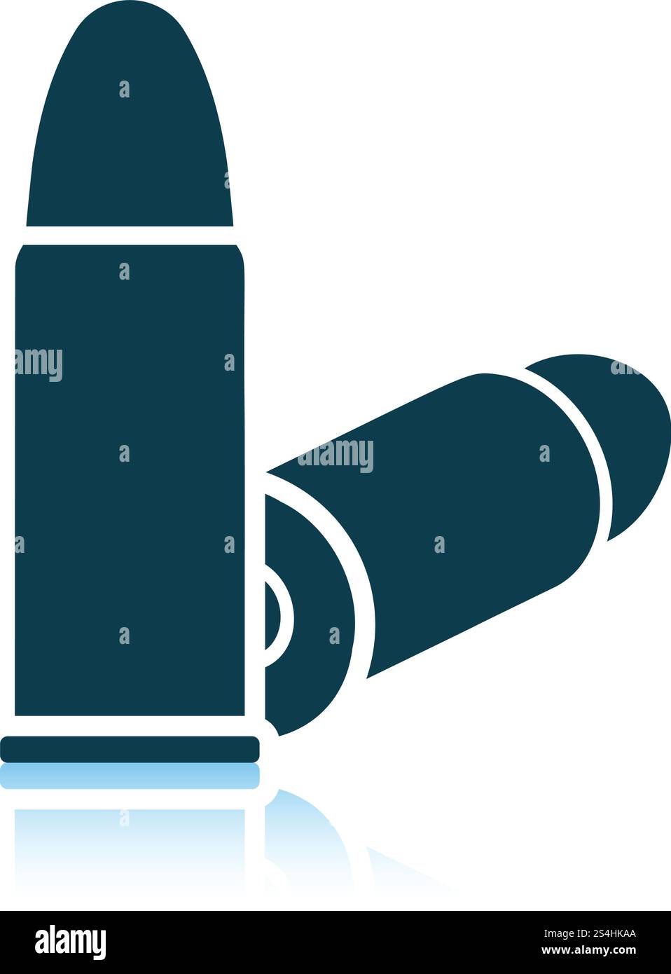 Pistol bullets icon. Shadow reflection design. Vector illustration ...