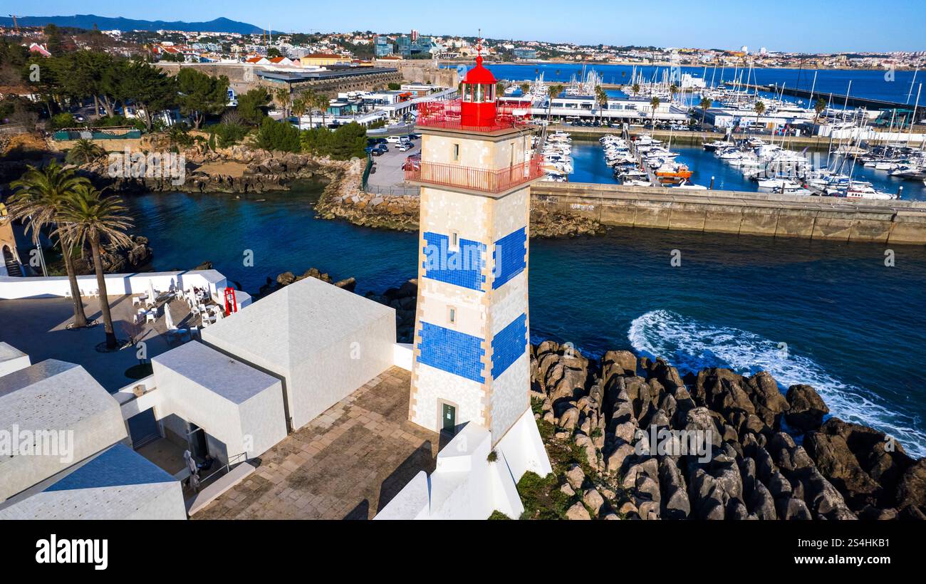 Lighthouse marina cascais portugal aerial hi-res stock photography and ...