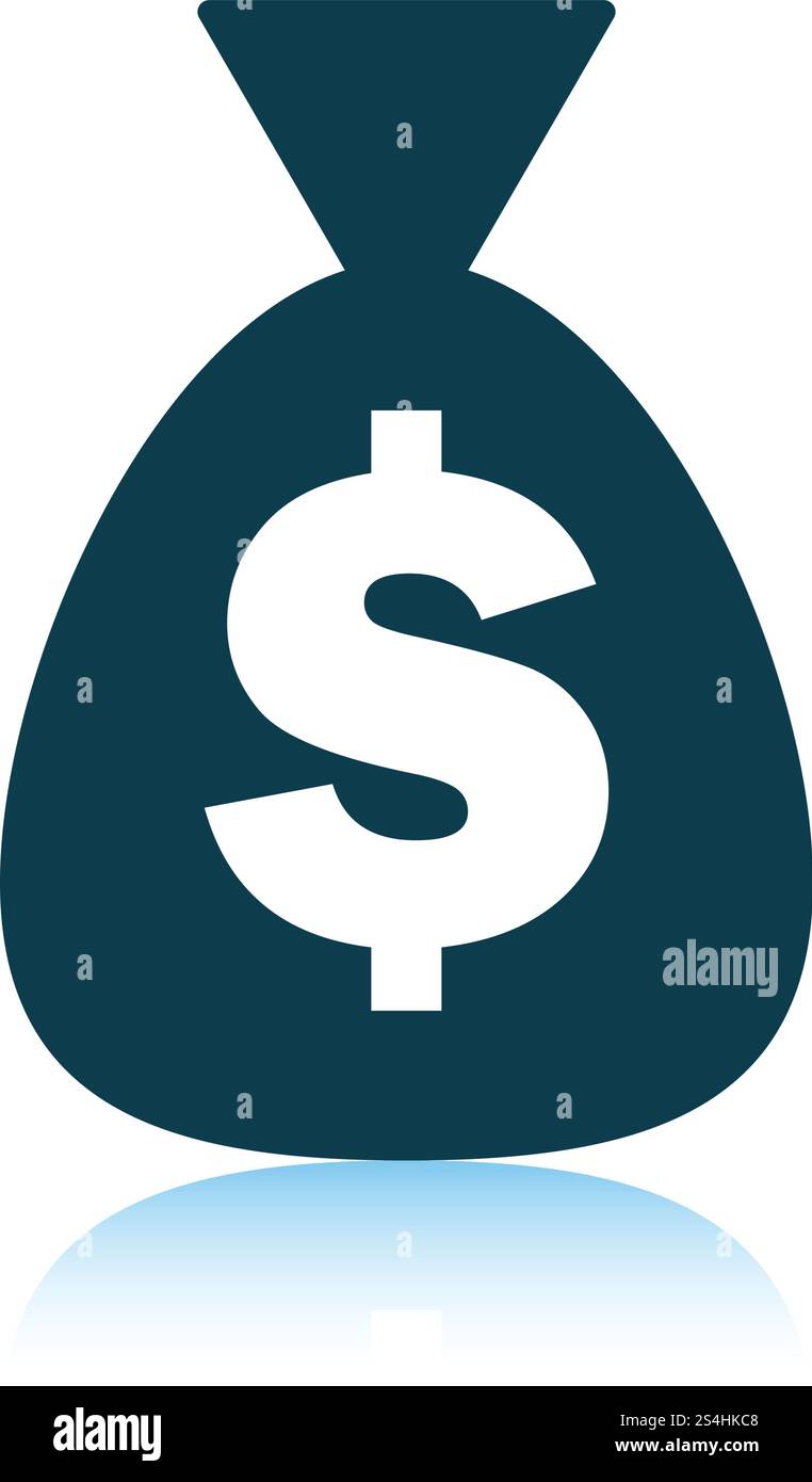 Money bag icon. Shadow reflection design. Vector illustration Stock ...