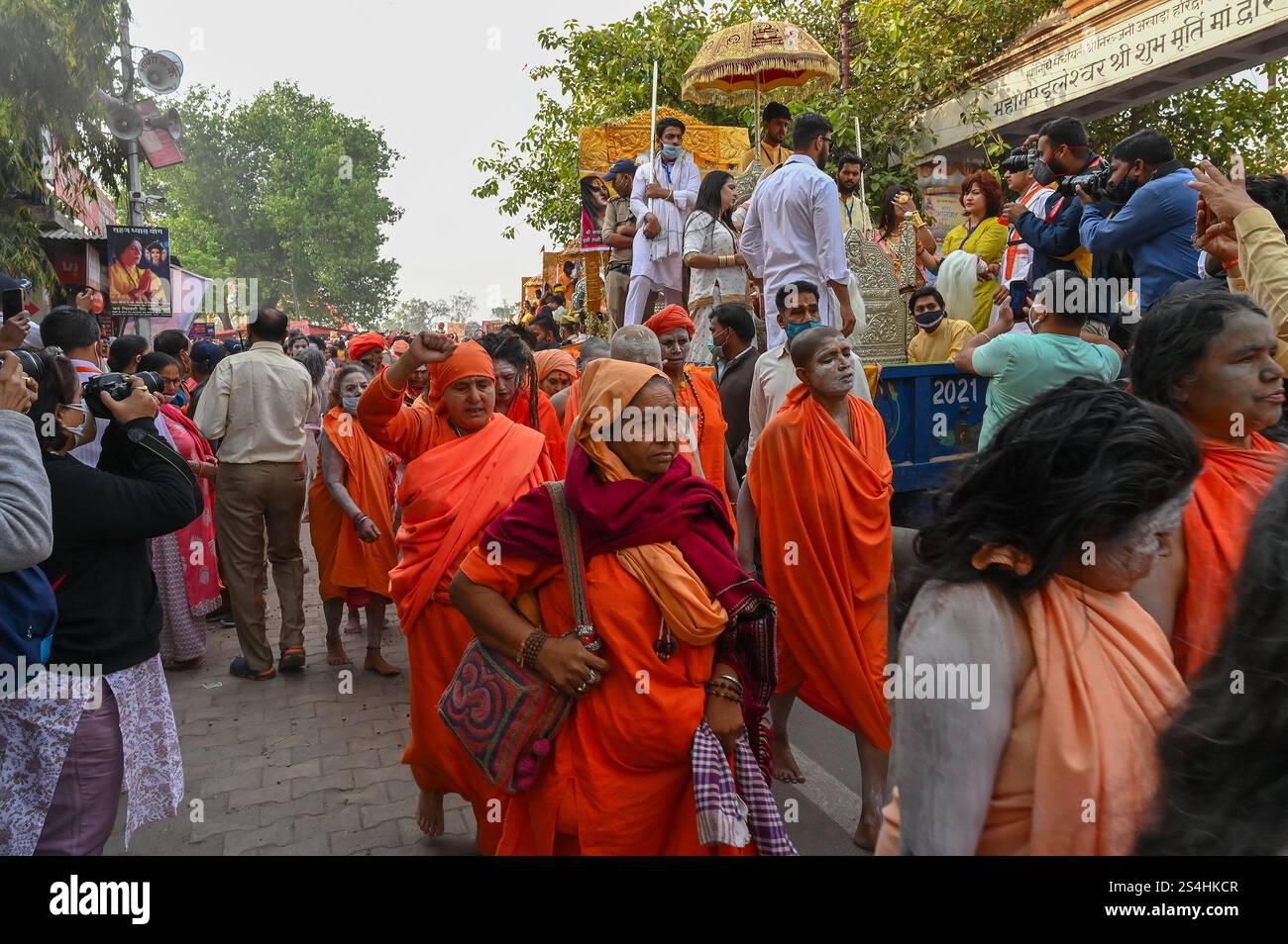 Haridwar, Uttarakhand, India - 15th April 2021 : Hindu female monks ...