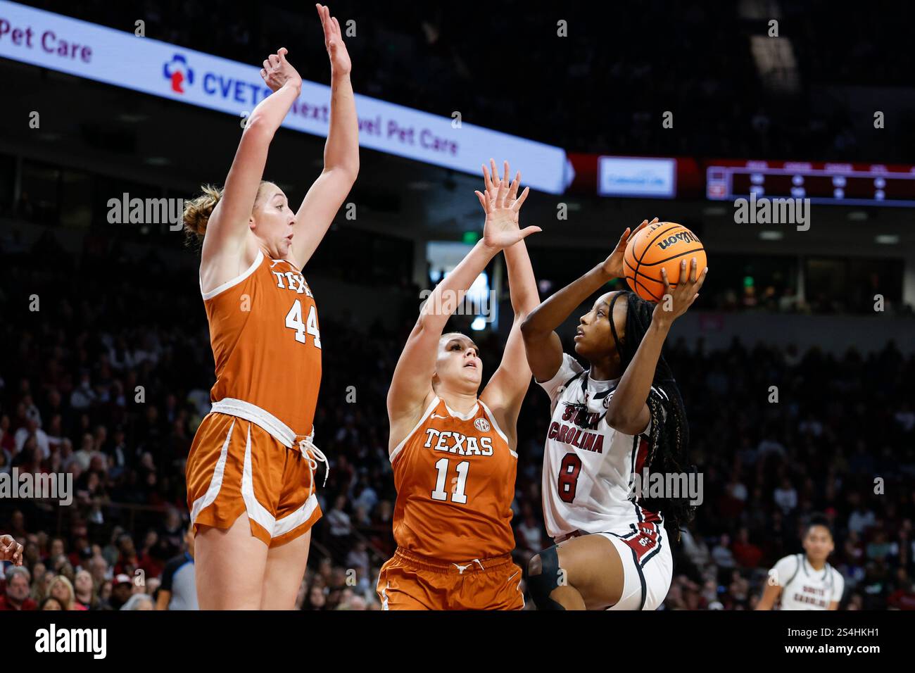South Carolina forward Joyce Edwards (8) drives to the basket against ...