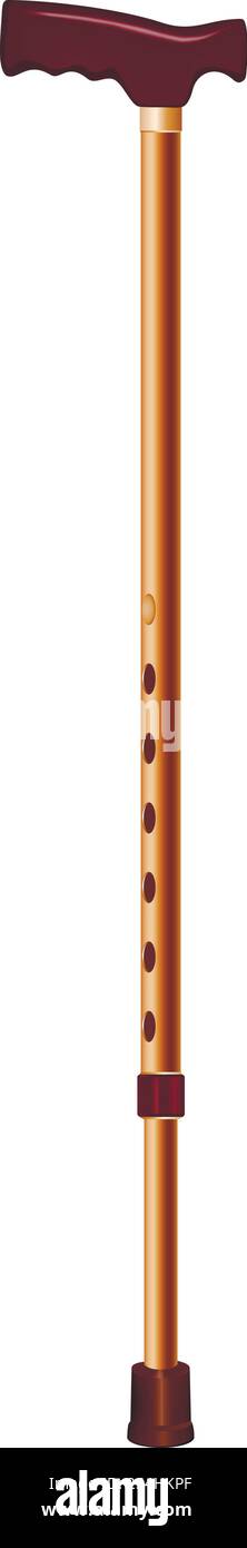 Steel walk stick icon. Realistic illustration of steel walk stick ...