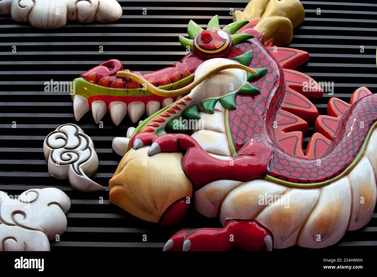Chinese dragon, "loong," is a symbol of power and is seen here in a ...