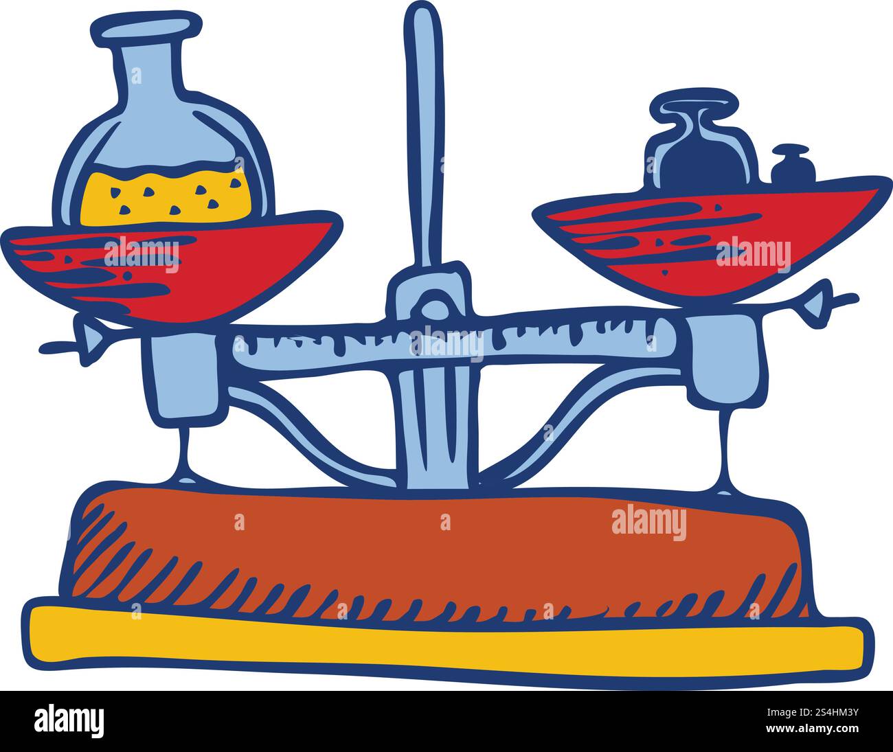 Chemistry balance tool icon. Hand drawn illustration of chemistry ...