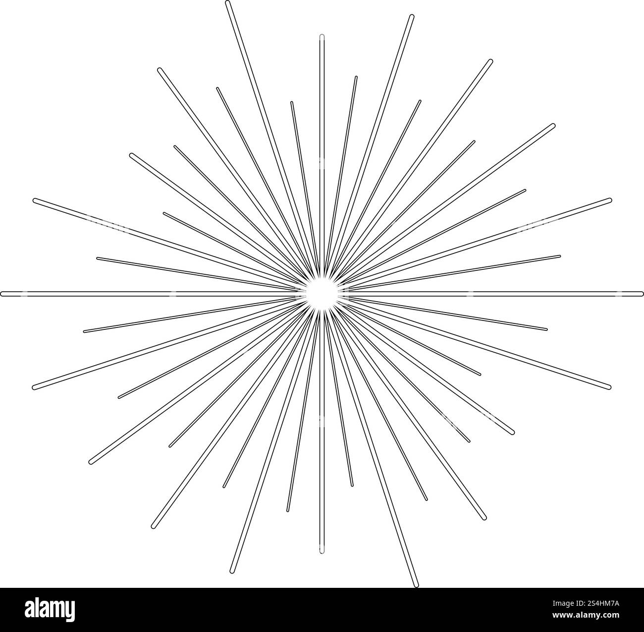 Sun rays Sunbeam concept icon outline black color vector illustration ...