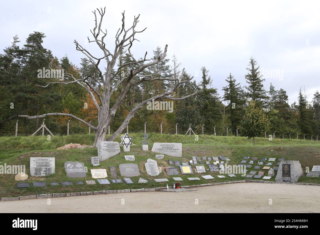 View of the commemorative plaques at the former German Nazi ...