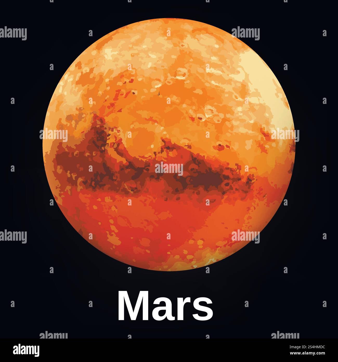 Mars planet icon. Realistic illustration of mars planet vector icon for ...
