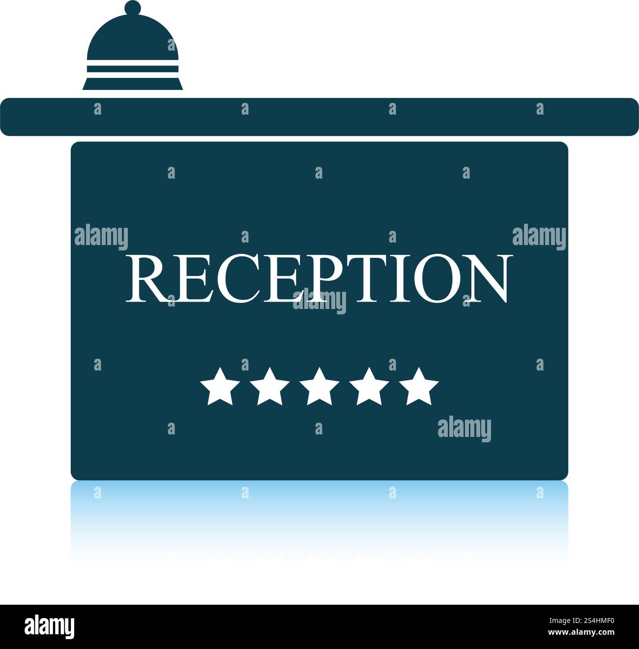 Hotel reception desk icon. Shadow reflection design. Vector ...