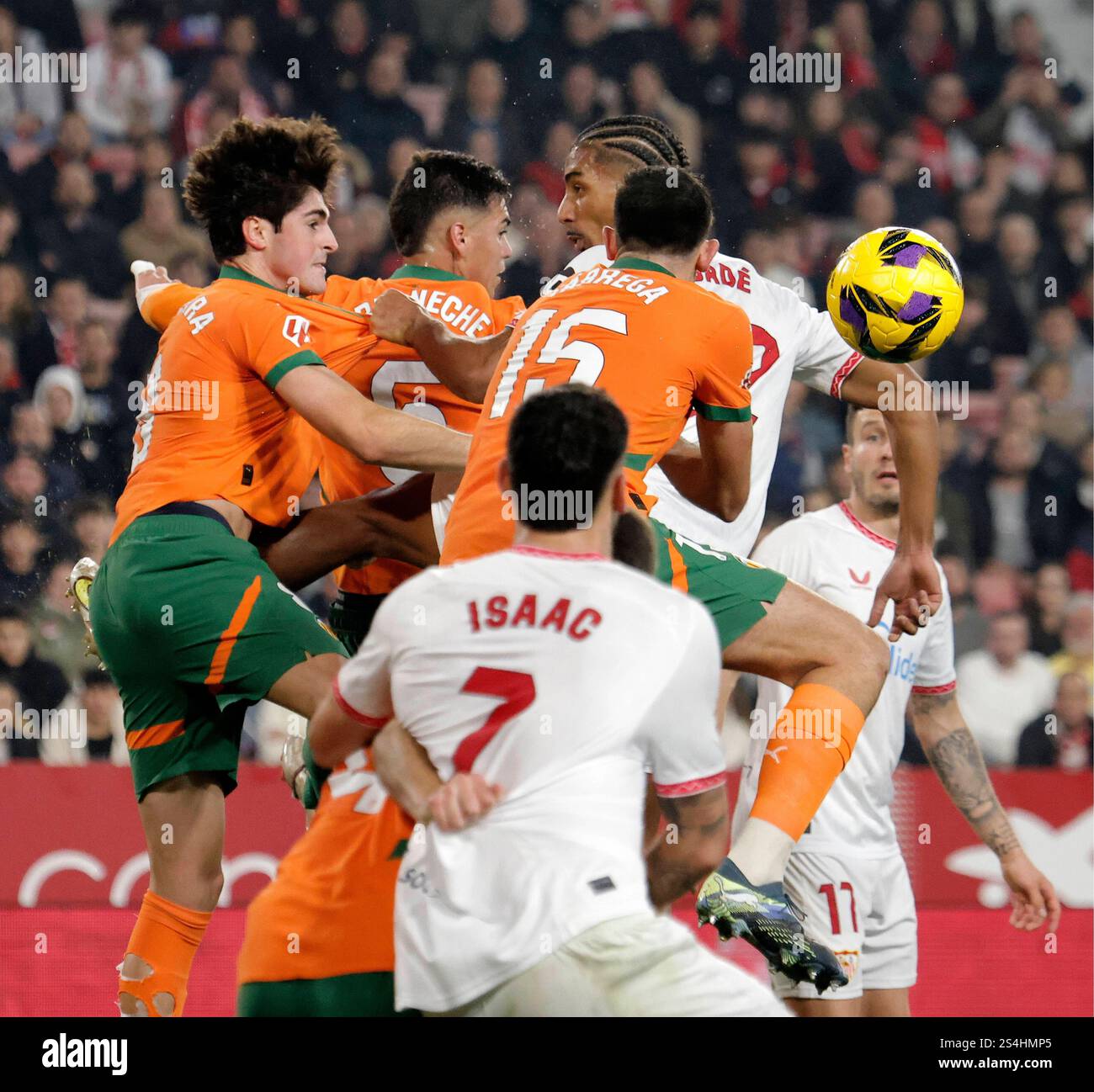 Spanish La Liga EA Sports soccer match Sevilla vs Valencia at Ramon ...