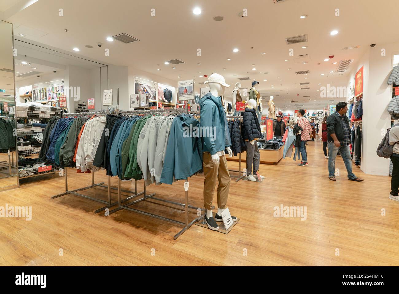 HONG KONG, CHINA - FEBRUARY 01, 2019: interior shot of the Uni Qlo ...