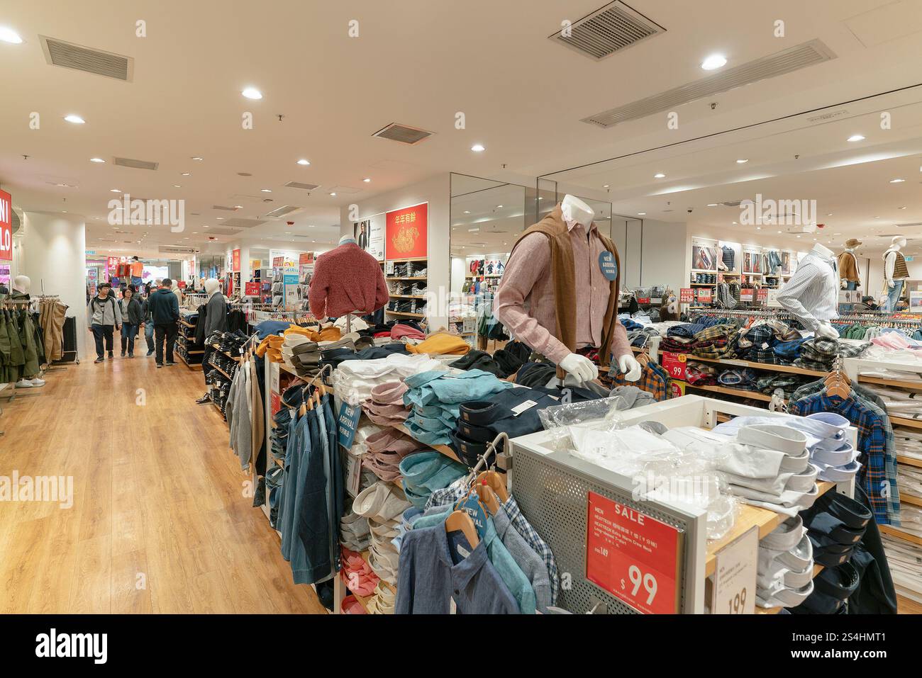 HONG KONG, CHINA - FEBRUARY 01, 2019: interior shot of the Uni Qlo ...