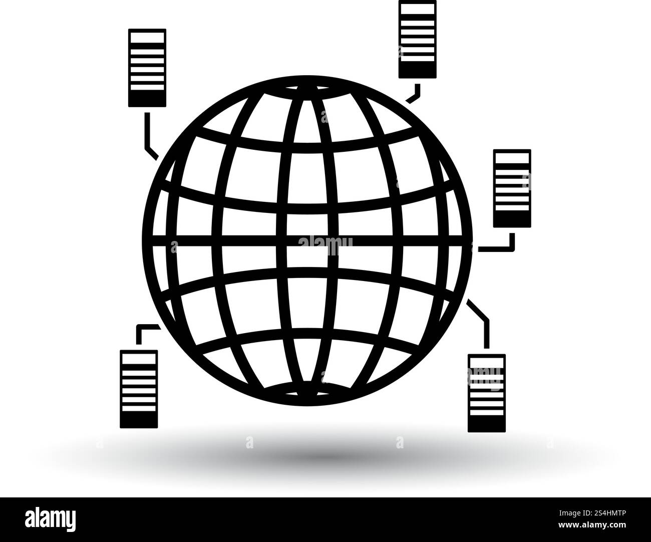 Big Data Icon. Black on White Background With Shadow. Vector ...