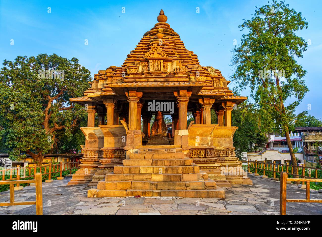 India. Madhya Pradesh state. The Khajuraho Group of Monuments are a group of Hindu and Jain ...