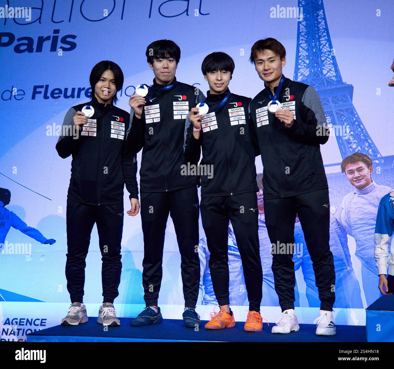 Paris, France. 12th Jan, 2025. Japan Team, left to right, IIMURA Kazuki ...