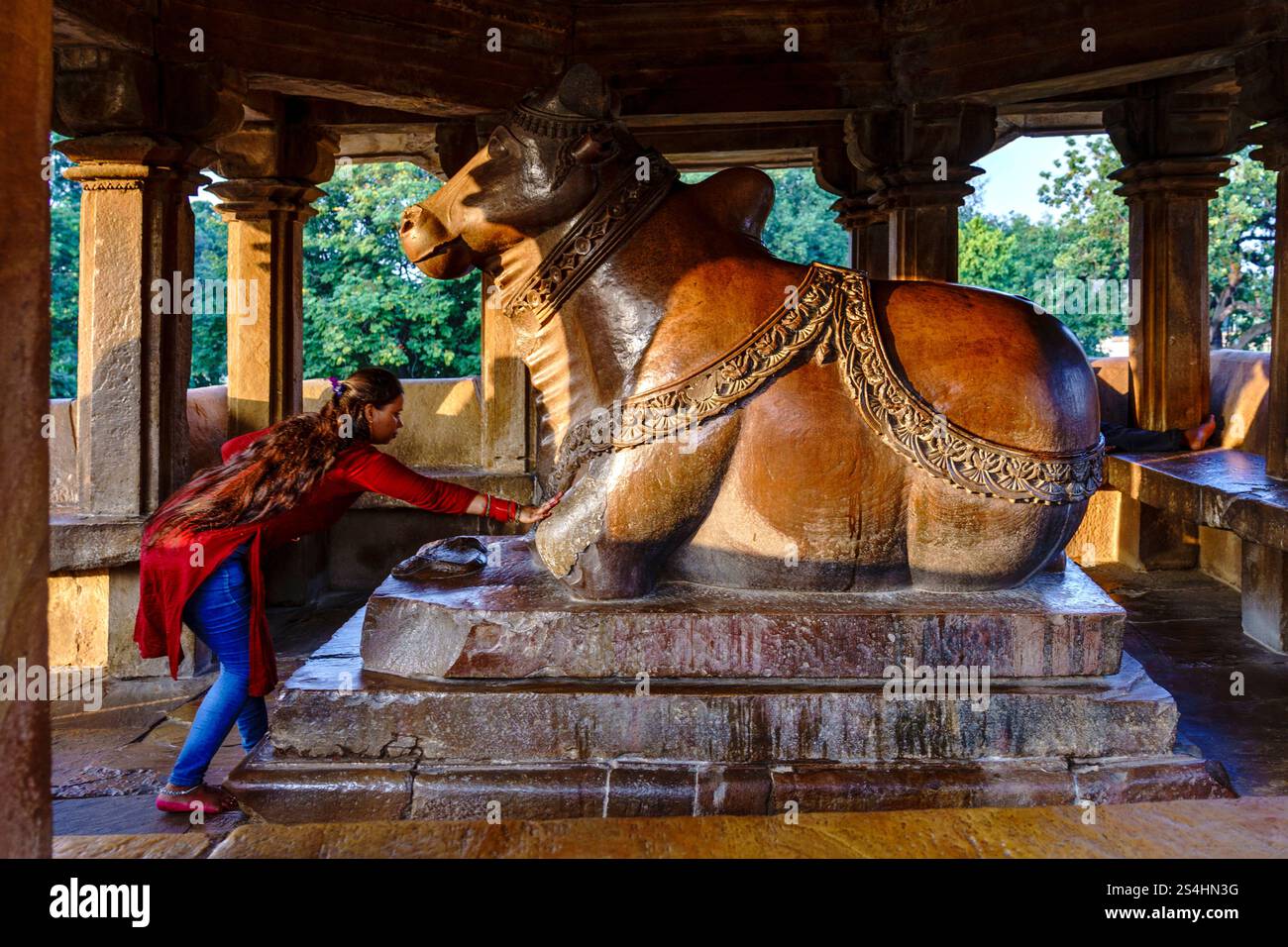 India. Madhya Pradesh state. The Khajuraho Group of Monuments are a group of Hindu and Jain ...