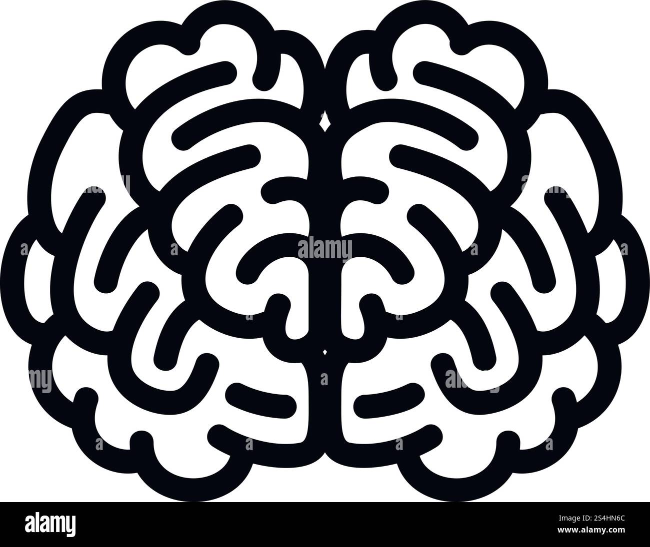 Front side brain icon. Outline front side brain vector icon for web ...