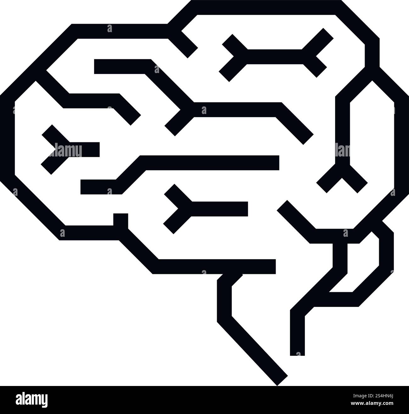 Machine brain icon. Outline machine brain vector icon for web design ...