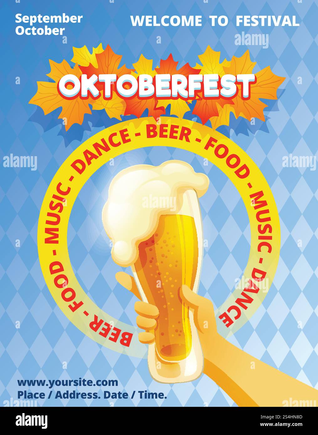 Oktoberfest concept banner. Cartoon illustration of oktoberfest vector ...