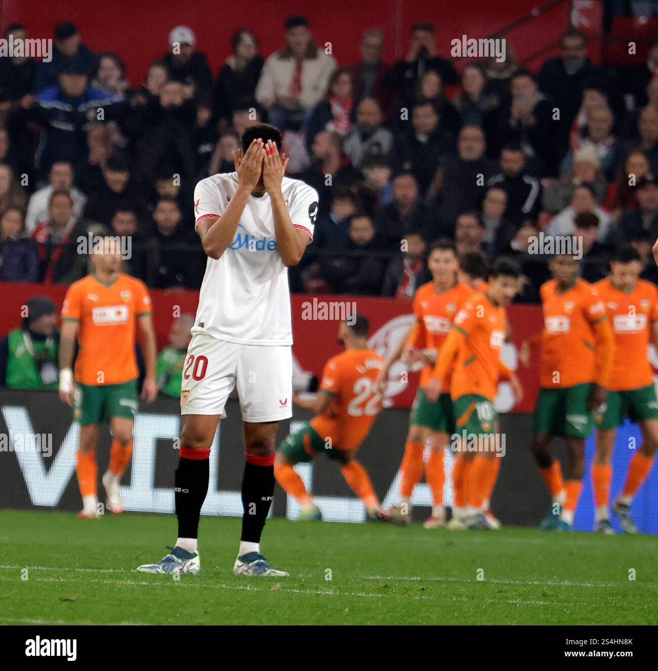Spanish La Liga EA Sports soccer match Sevilla vs Valencia at Ramon ...