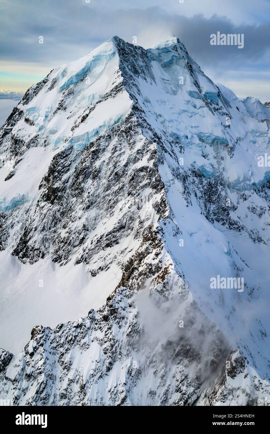 Aerial views of Aoraki/Mount Cook National Park via Helicopter Stock ...