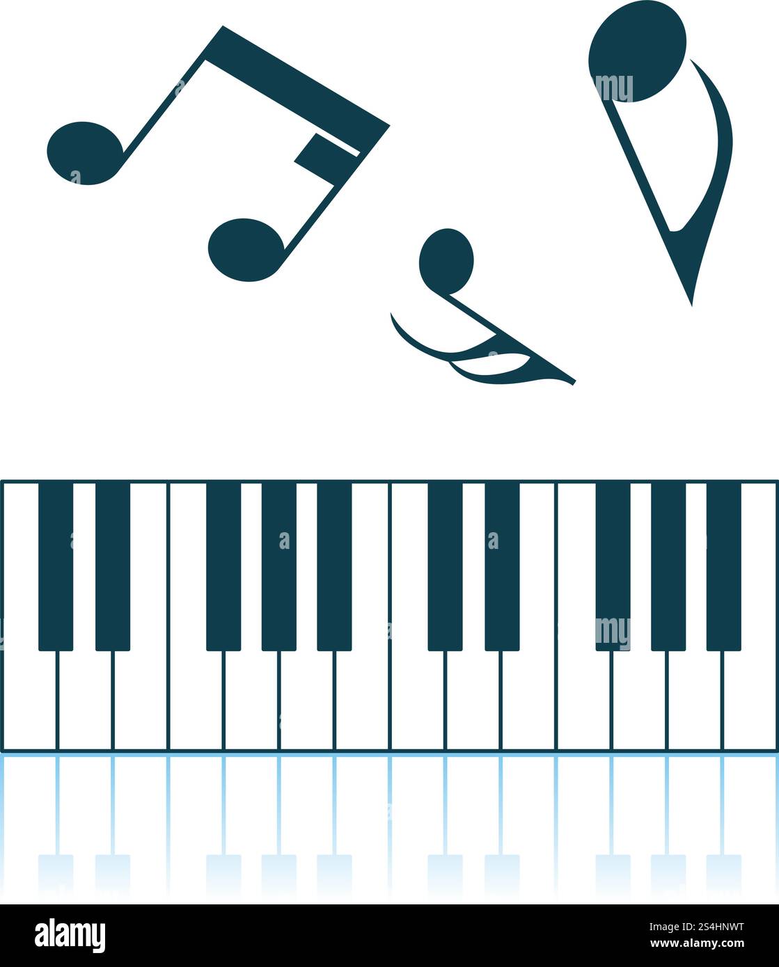 Piano Keyboard Icon. Shadow Reflection Design. Vector Illustration ...