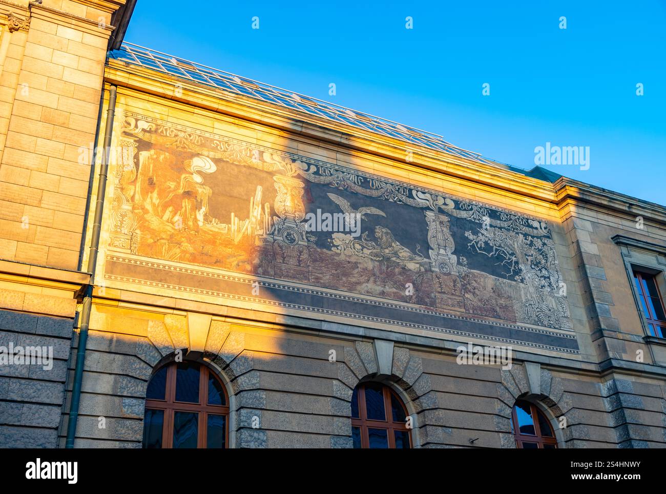 A picture of a mural outside the National Museum in Poznan Stock Photo ...