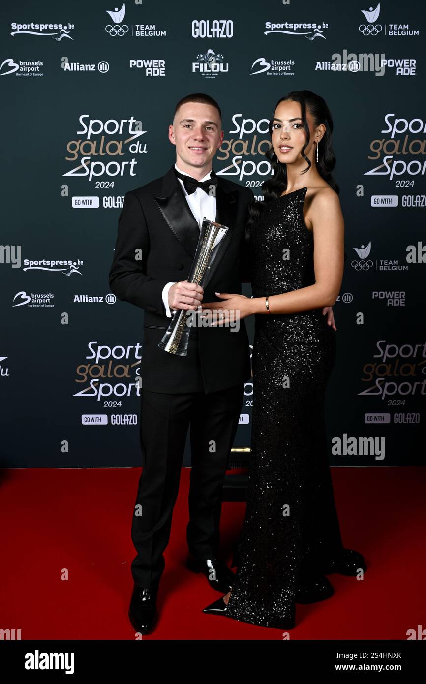 Zaventem, Belgium. 12th Jan, 2025. Belgian Remco Evenepoel of Soudal ...
