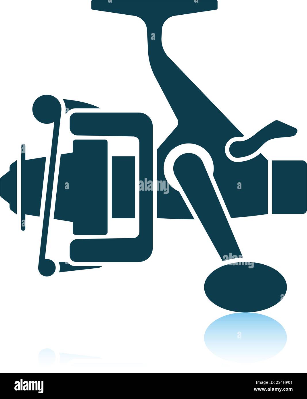 Icon of Fishing reel . Shadow reflection design. Vector illustration ...