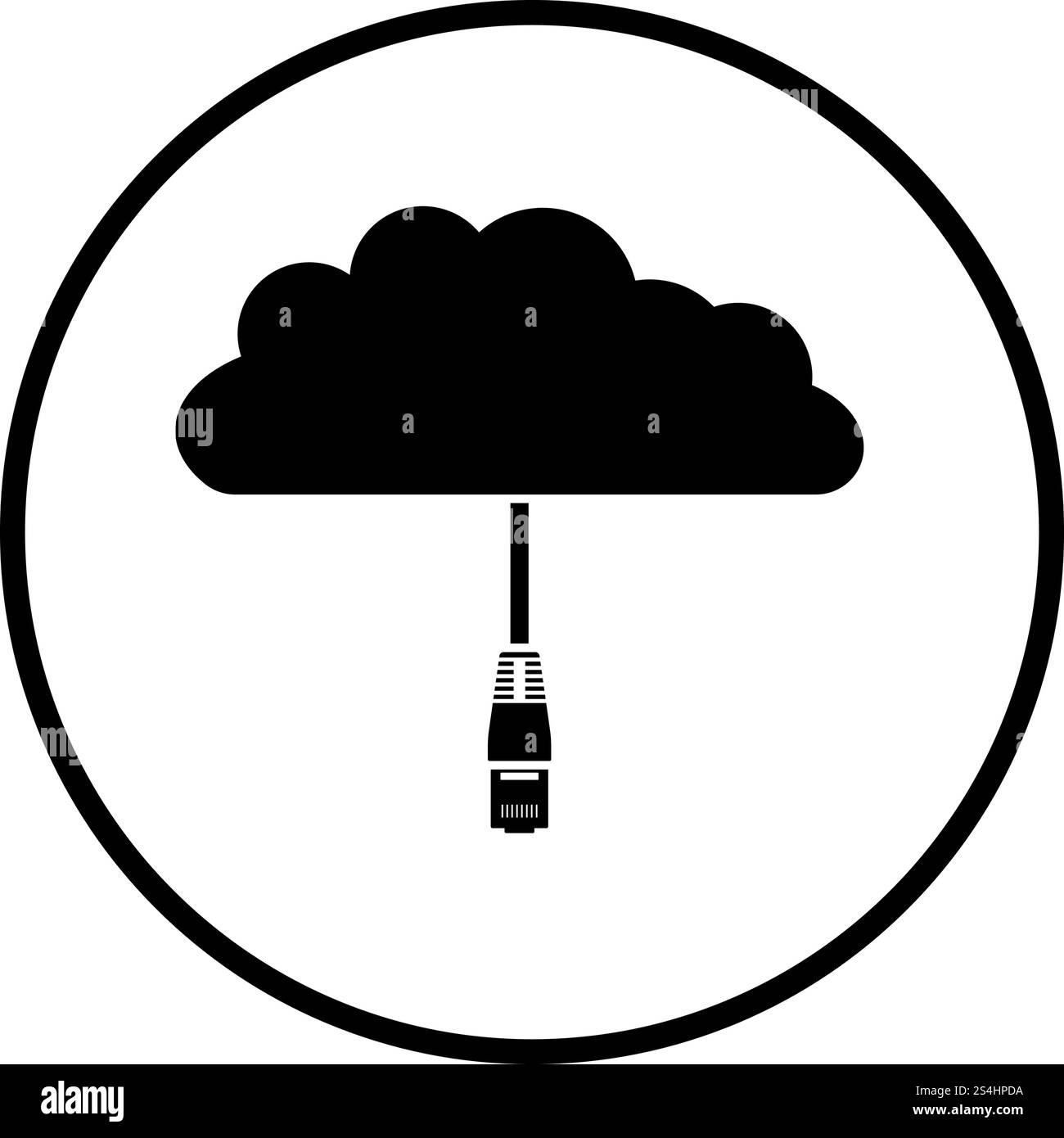 Network Cloud Icon. Thin Circle Stencil Design. Vector Illustration Stock Vector Image & Art - Alamy