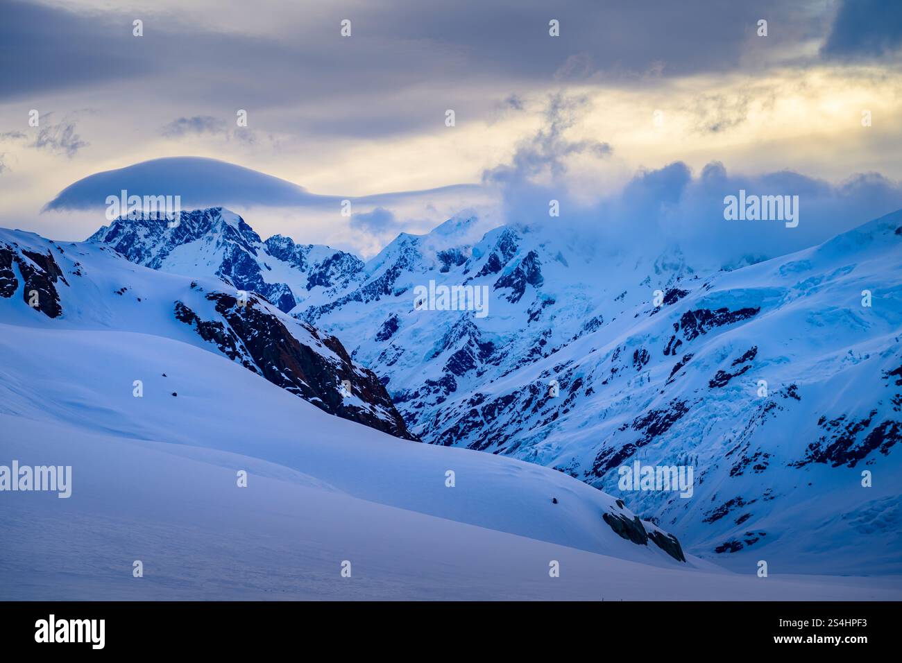 Aerial views of Aoraki/Mount Cook National Park via Helicopter Stock ...