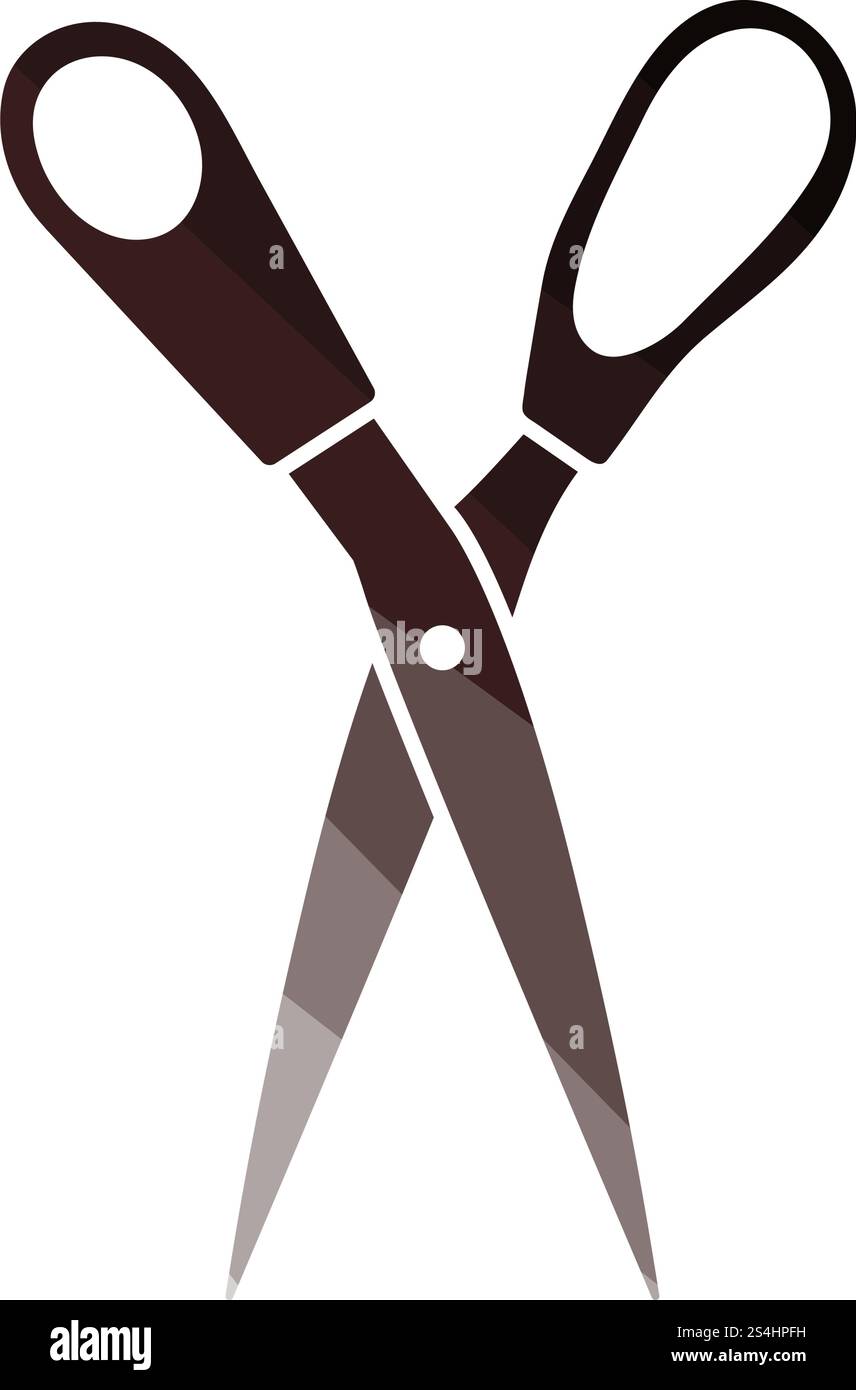 Tailor Scissor Icon. Flat Color Ladder Design. Vector Illustration ...