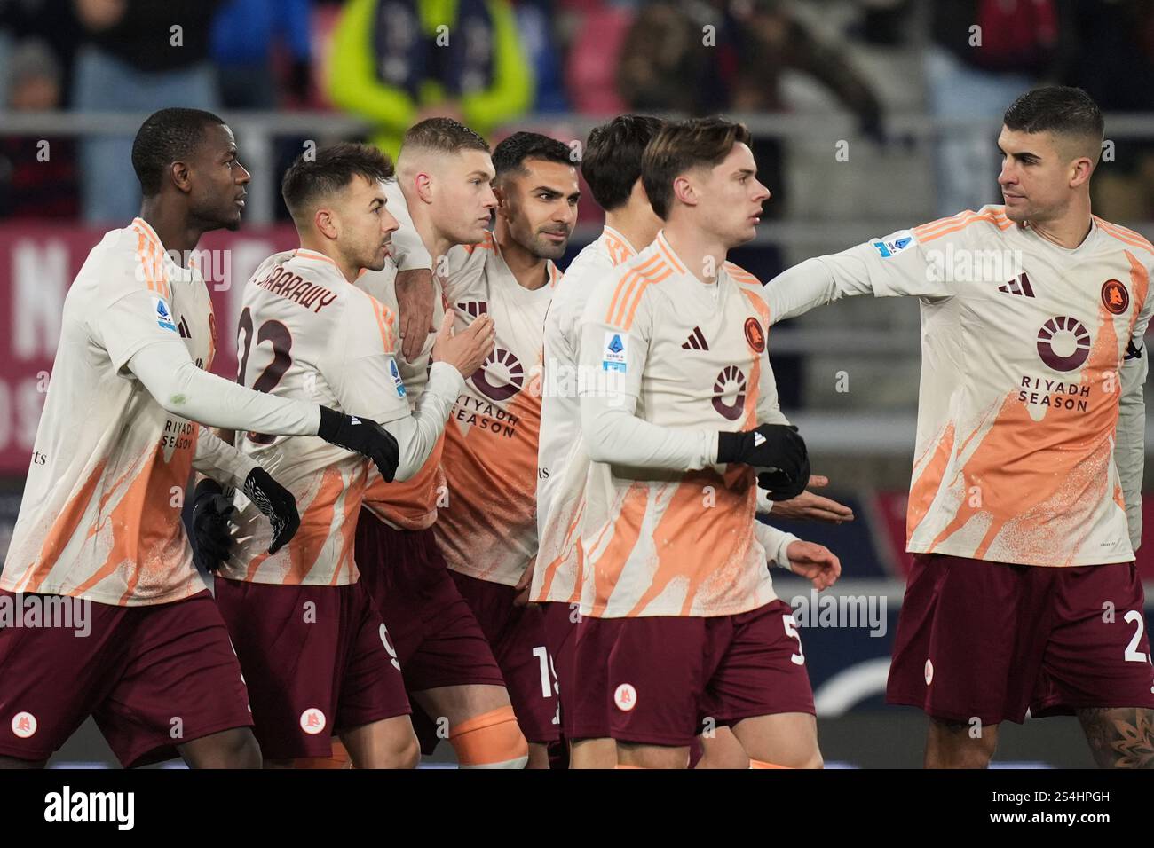 Roma's Artem Dovbyk celebrates after scoring his side's second goal ...