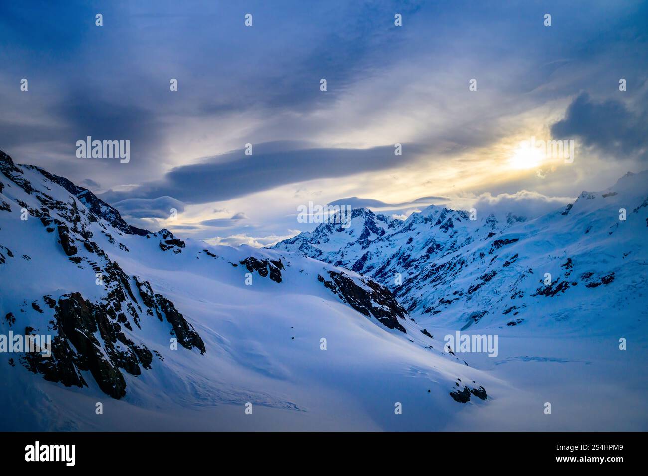 Aerial views of Aoraki/Mount Cook National Park via Helicopter Stock ...
