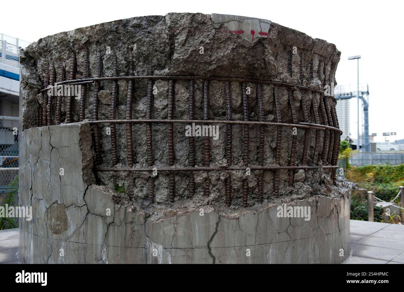 Damaged component of the former elevated freeway on the waterfront from ...