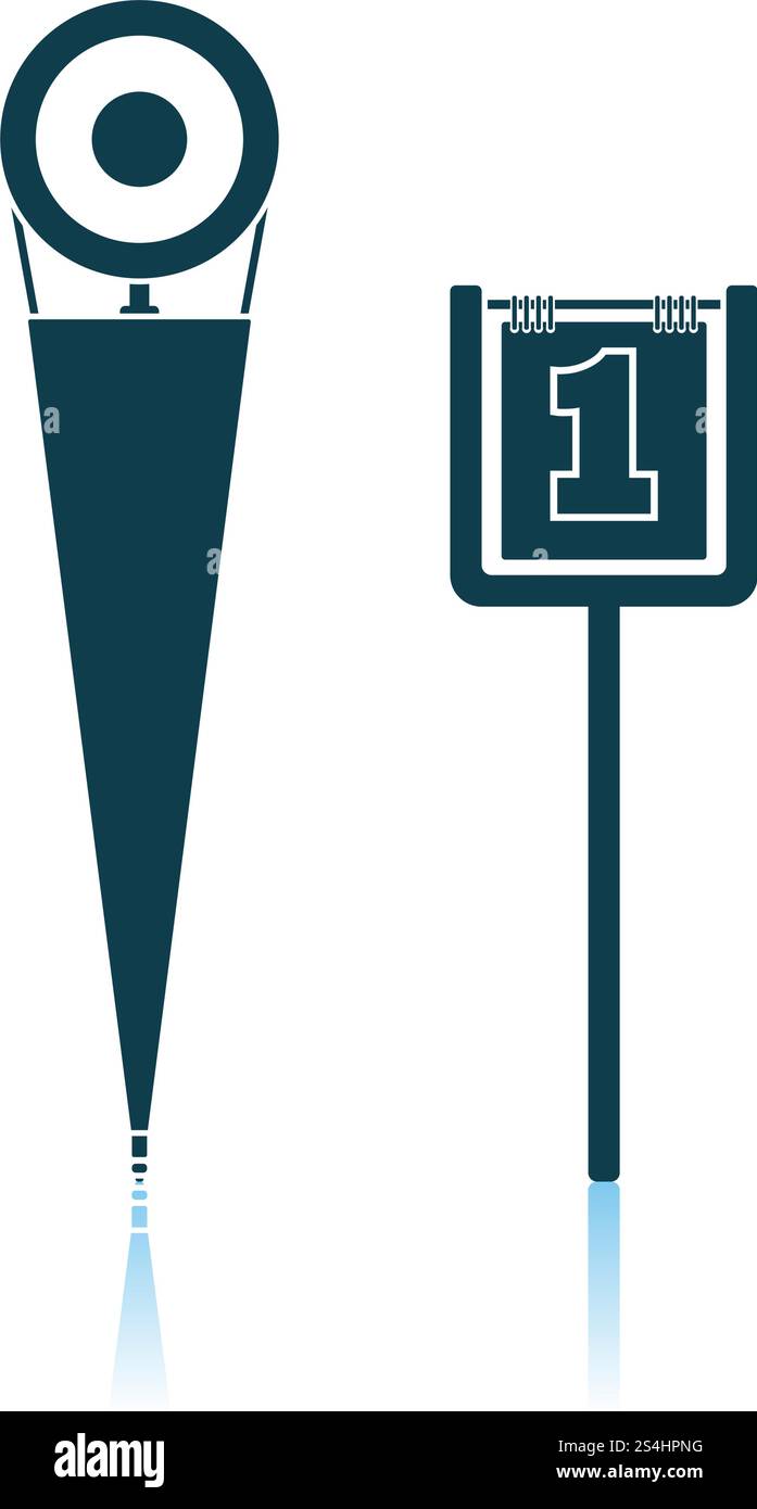 American Football Sideline Markers Icon. Shadow Reflection Design ...