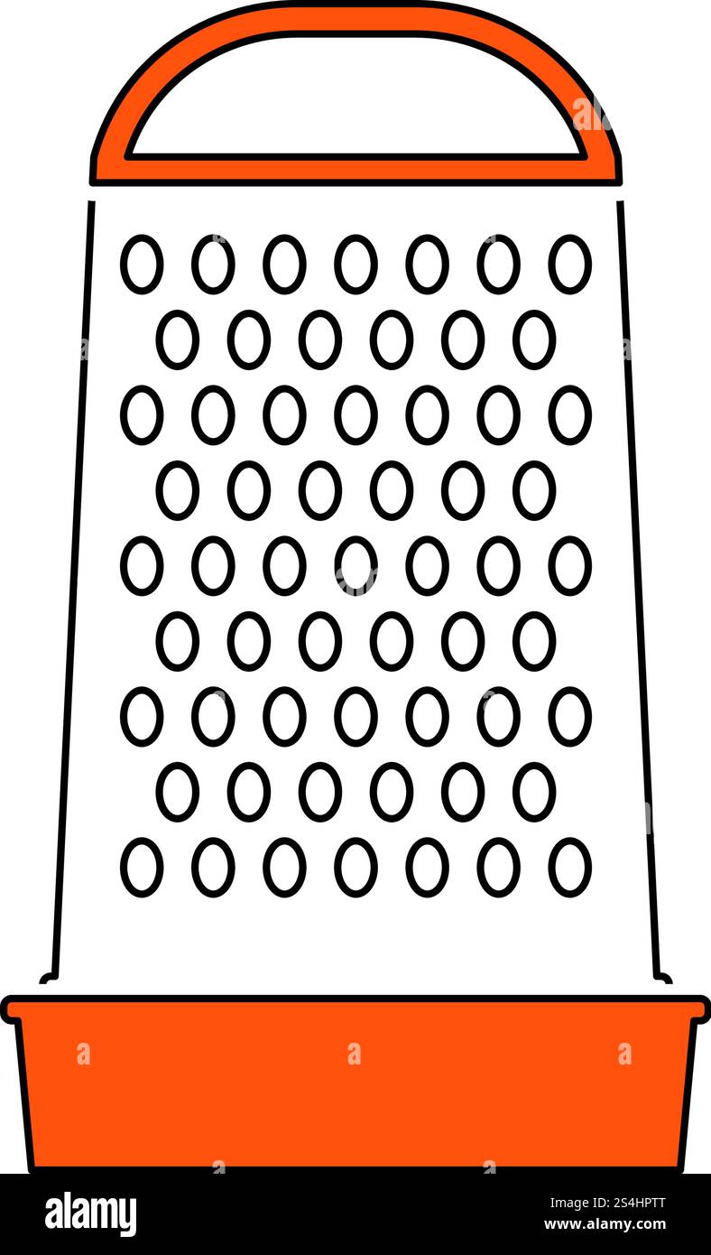 Kitchen Grater Icon. Thin Line With Orange Fill Design. Vector Illustration Stock Vector Image ...