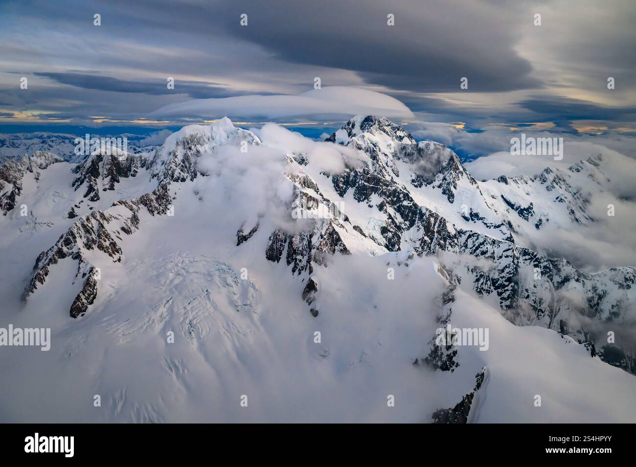 Aerial views of Aoraki/Mount Cook National Park via Helicopter Stock ...