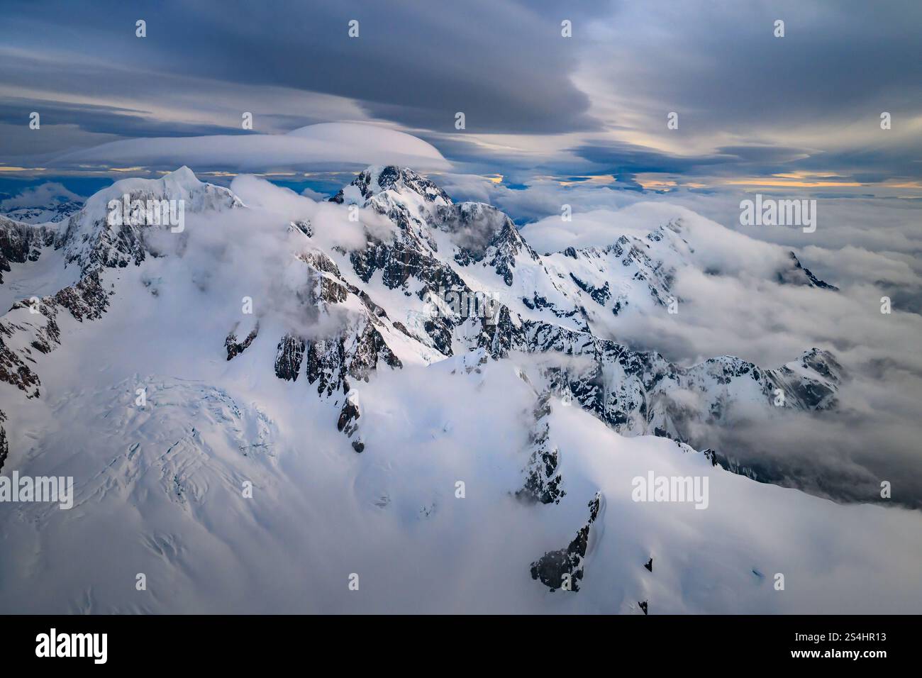 Aerial views of Aoraki/Mount Cook National Park via Helicopter Stock ...