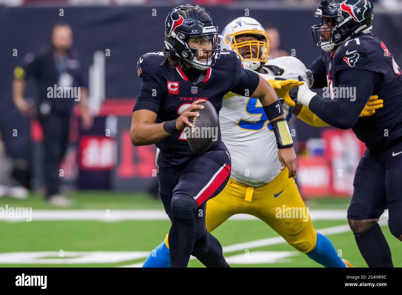 January 11, 2025: Houston Texans quarterback C.J. Stroud (7) scrambles ...