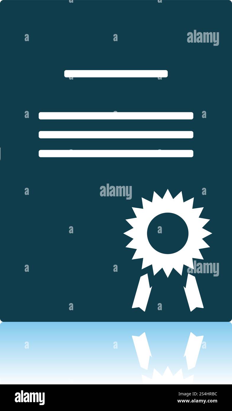 Diploma Icon. Shadow Reflection Design. Vector Illustration Stock ...