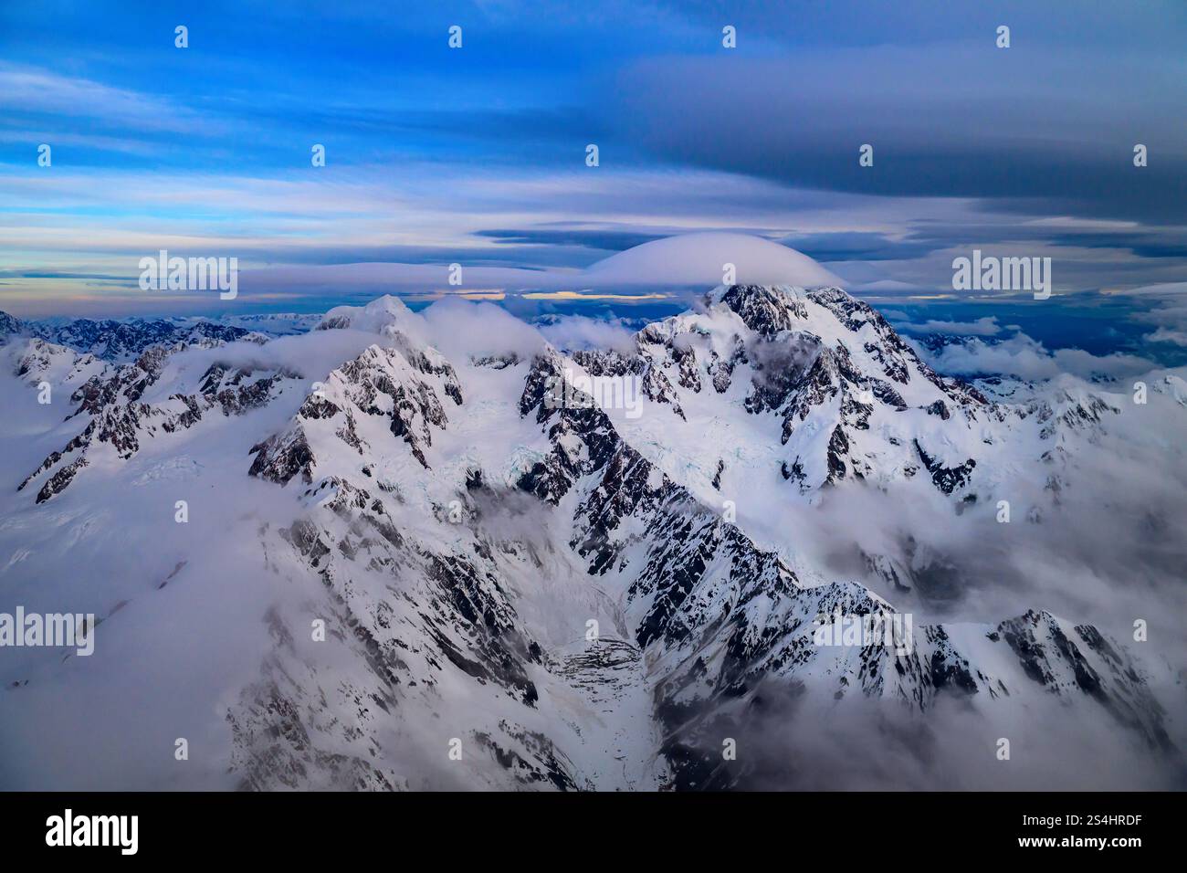 Aerial views of Aoraki/Mount Cook National Park via Helicopter Stock ...