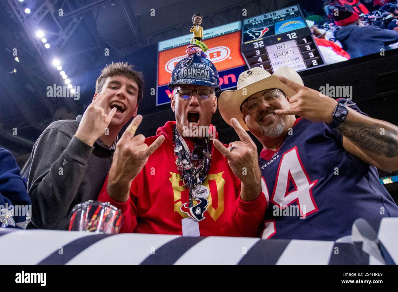Houston, TX, USA. 11th Jan, 2025. Houston Texans fans during a playoff ...