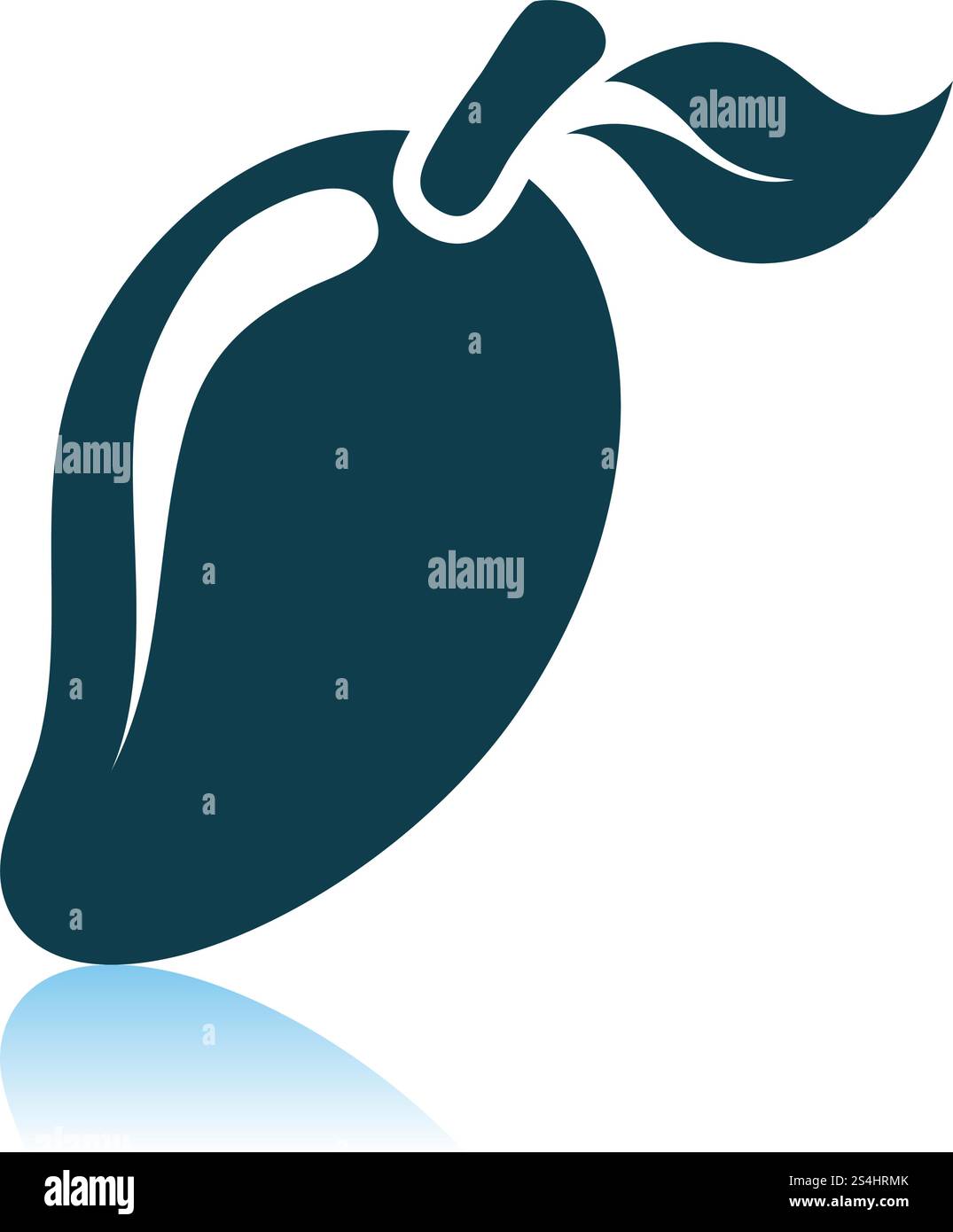 Mango Icon On Gray Background. Shadow Reflection Design. Vector ...