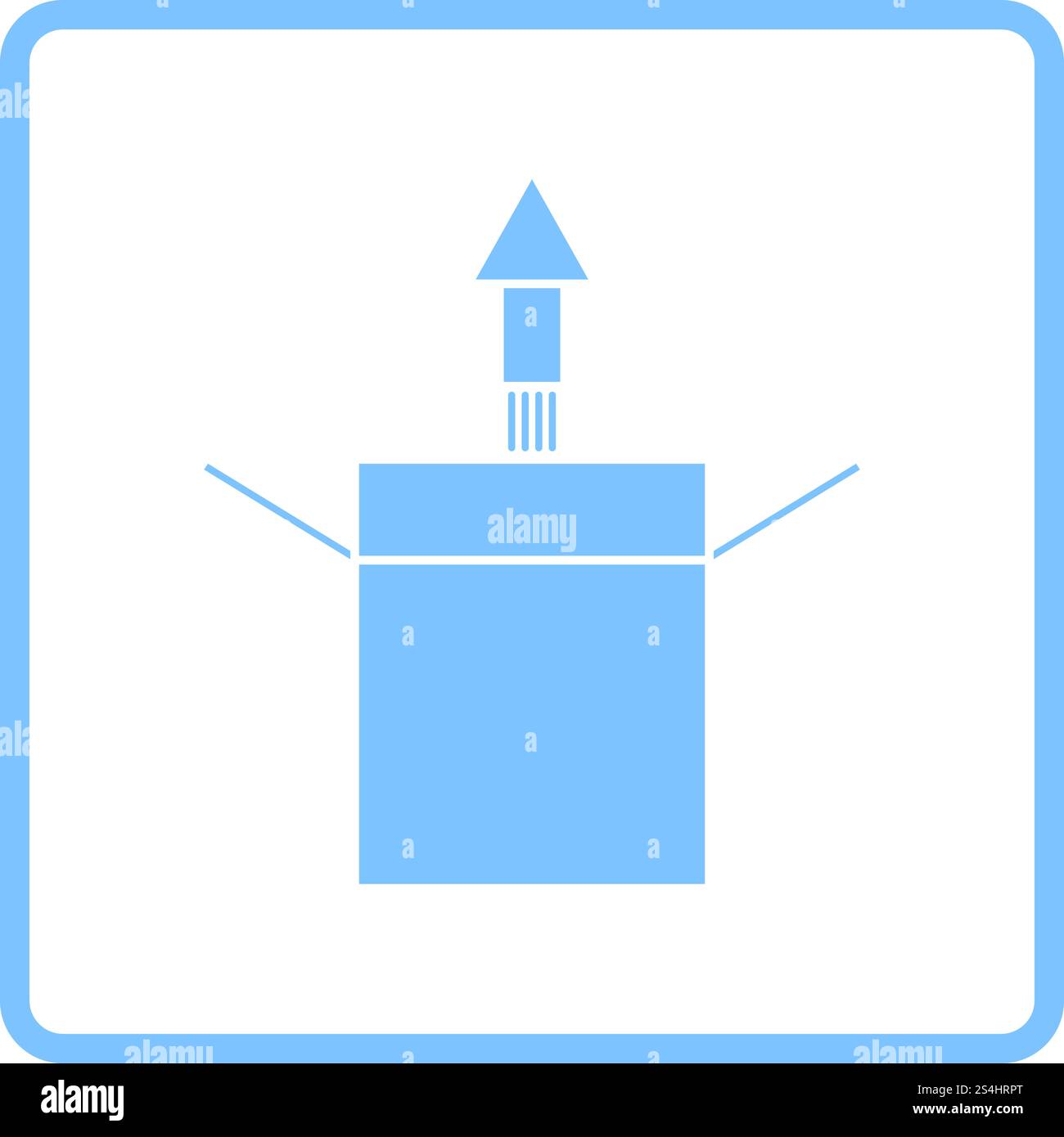 Product Release Icon. Blue Frame Design. Vector Illustration Stock ...