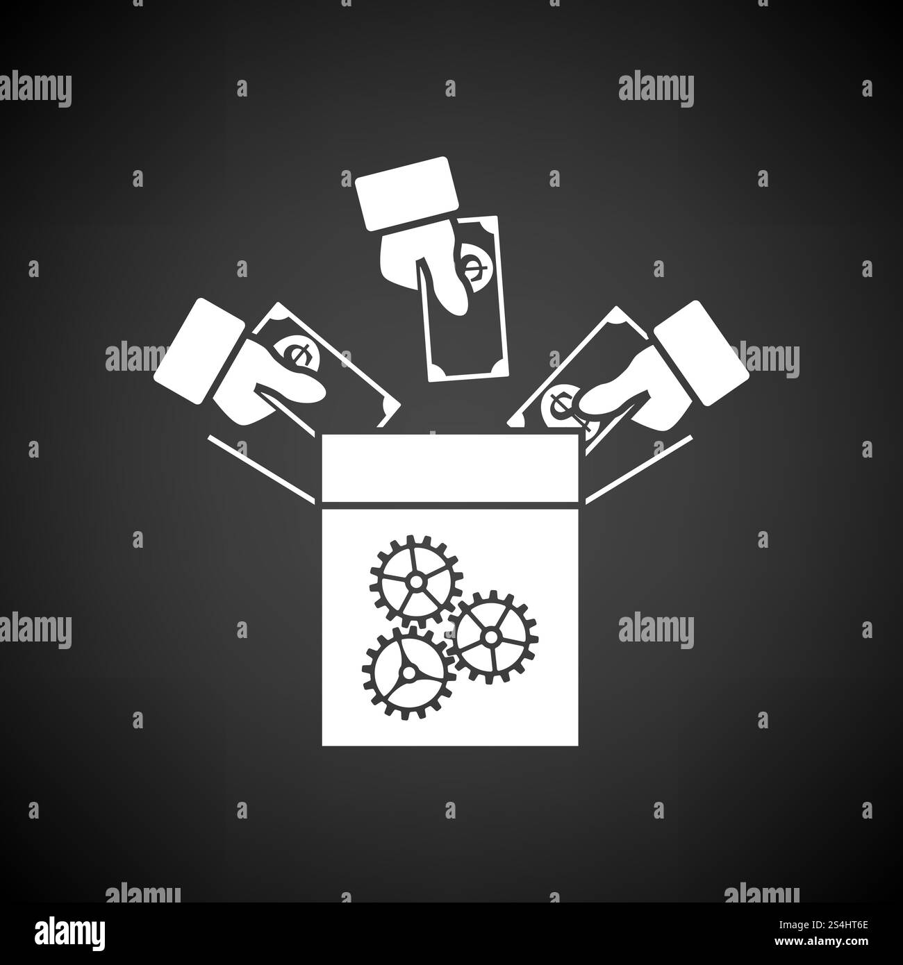 Donation box on white Black and White Stock Photos & Images - Alamy