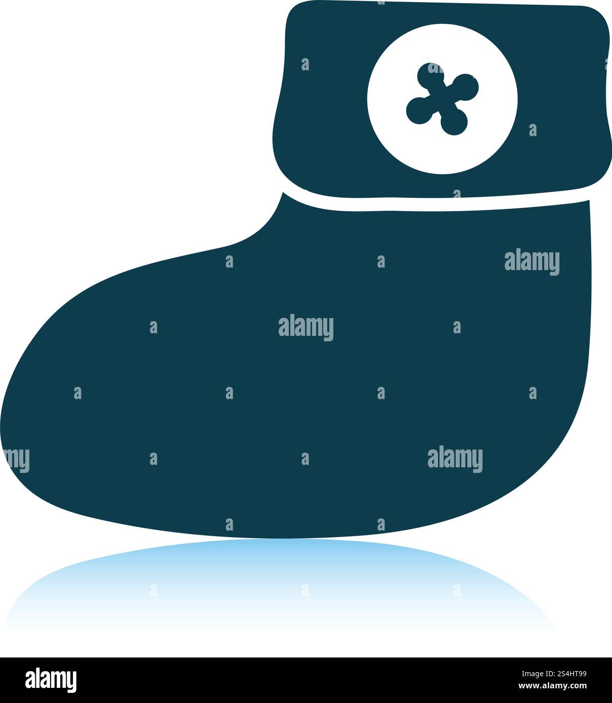 Baby bootie icon. Shadow reflection design. Vector illustration Stock ...