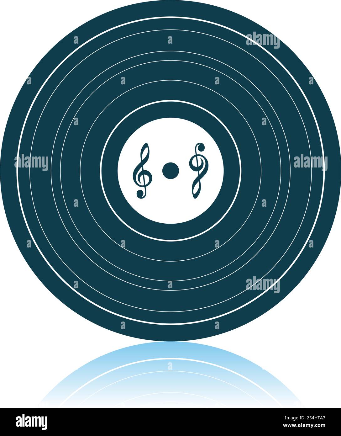 Analogue Record Icon. Shadow Reflection Design. Vector Illustration ...