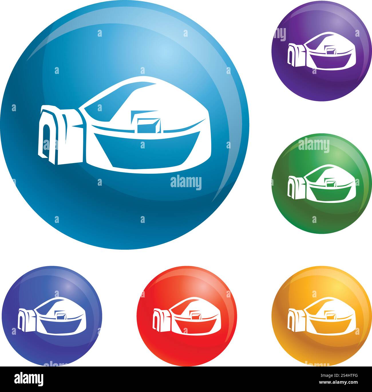 Big igloo icons set vector 6 color isolated on white background. Big ...